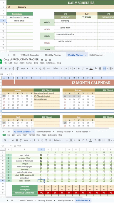 Digital Planner Spreadsheet 2024 | Clicky