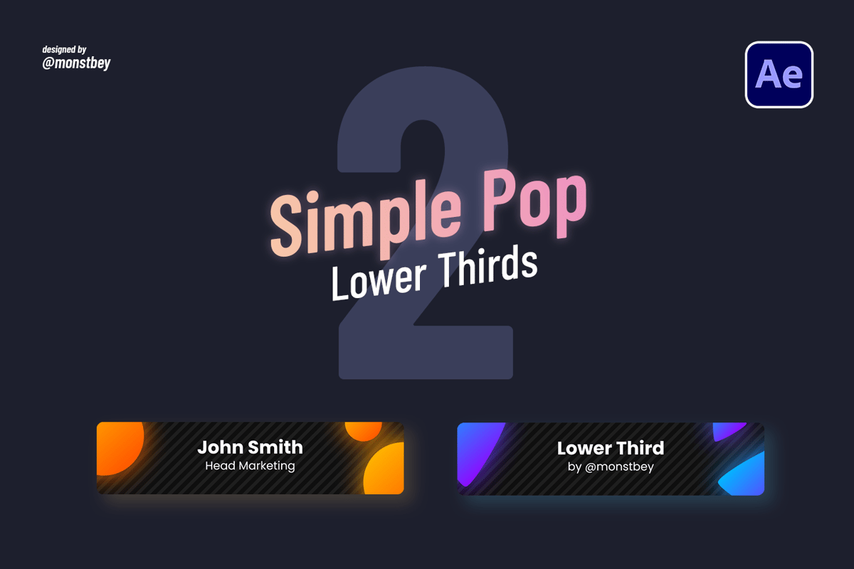 [Video Template] 2 Simple Pop Lower Thirds | Clicky