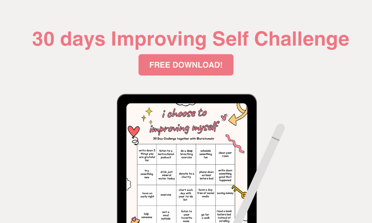 [FREE] Printable 30 Days Improving Self Challenge | Clicky