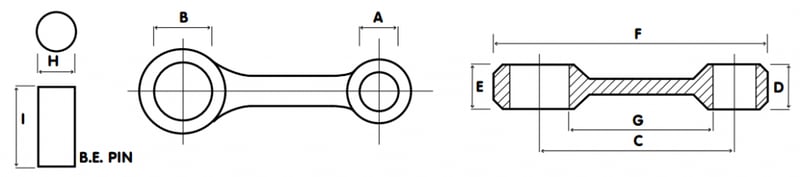 ProX Racing Parts Connecting Rod Dimensions Overview | ProX