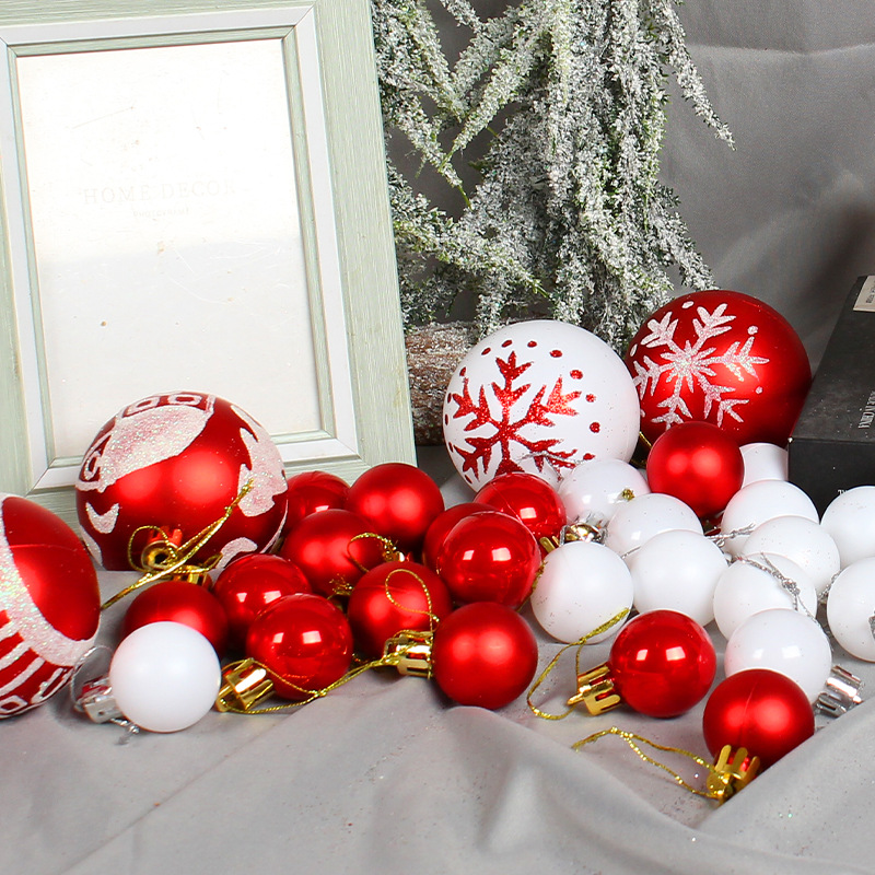Assorted Christmas Balls Set with Square Grid Box | Aesthetic Decor Shop
