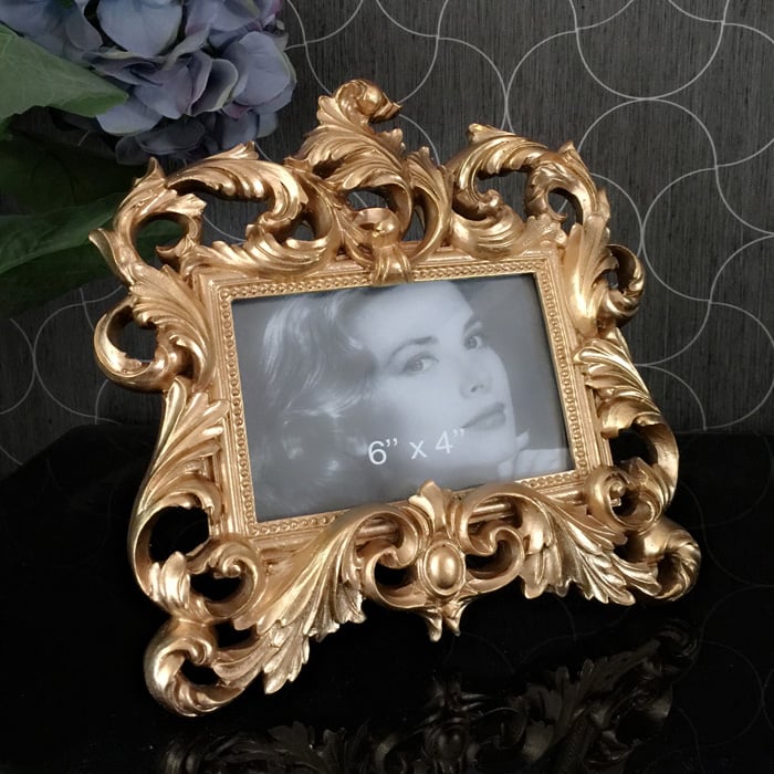 Classic Gold Photo Frame with Baroque Details | Aesthetic Decor Shop