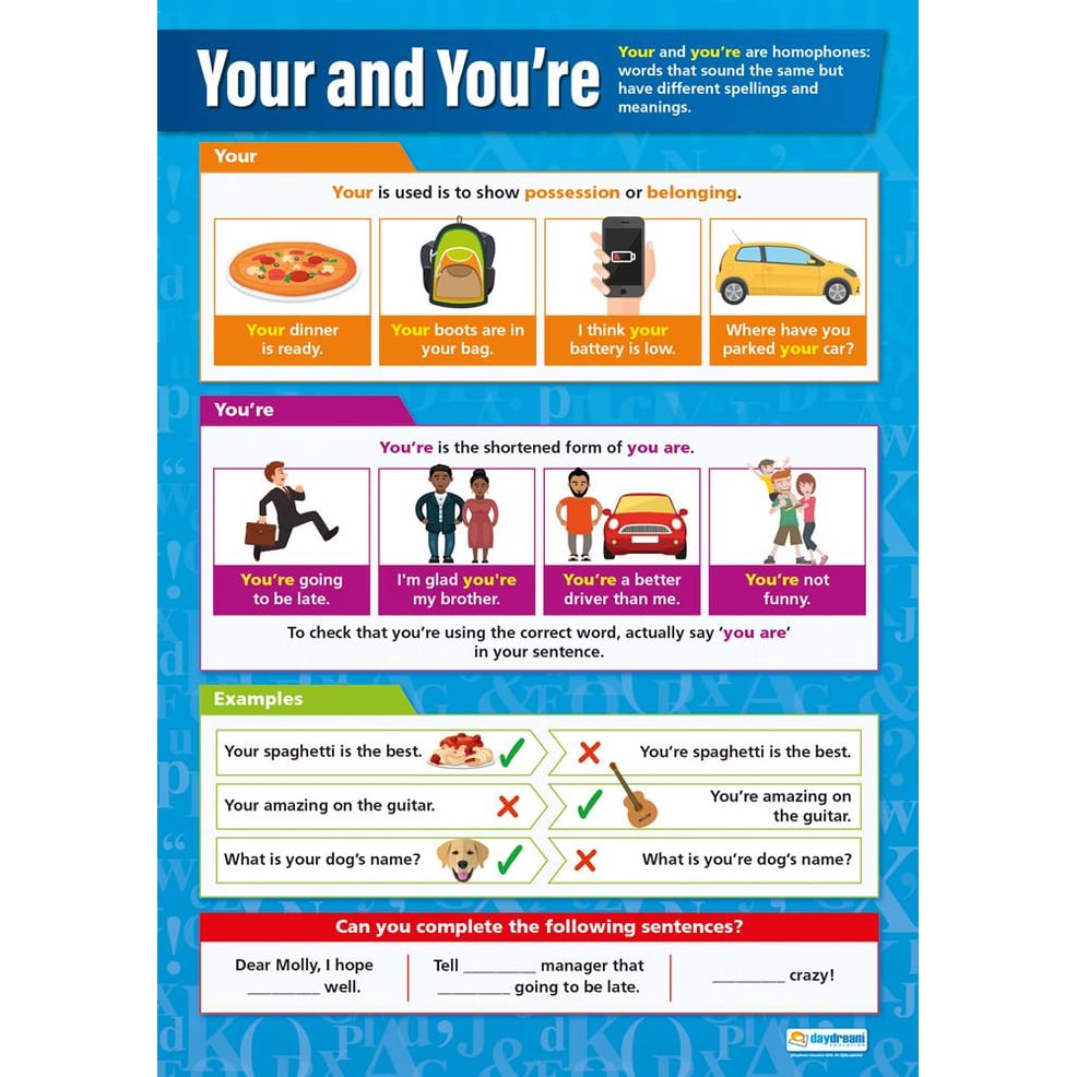 Your and You're Poster - Daydream Education