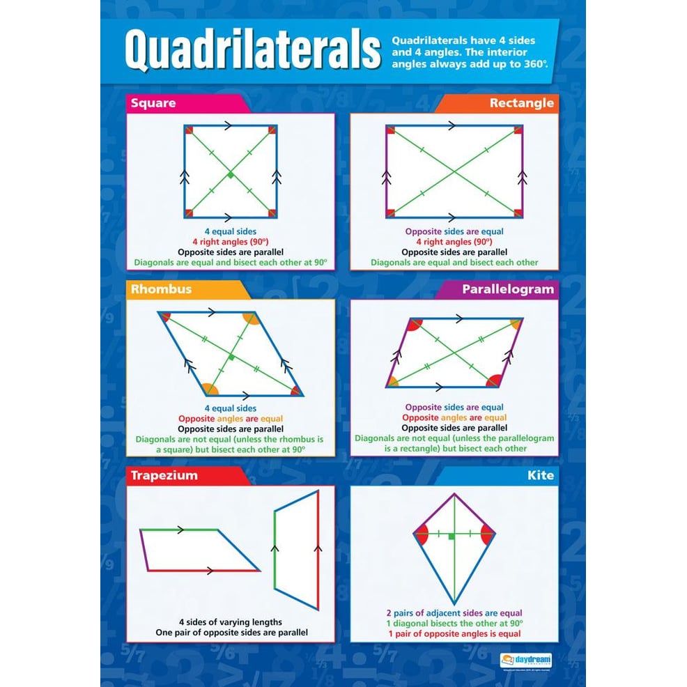 Quadrilaterals Poster - Daydream Education