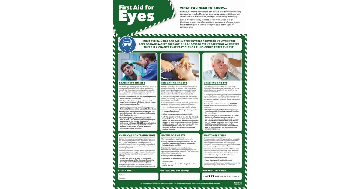 First Aid for Eyes poster - Daydream Education