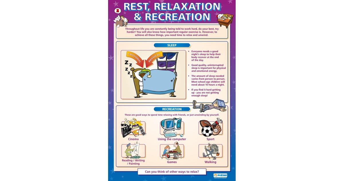 Rest, Relaxation & Recreation Poster - Daydream Education