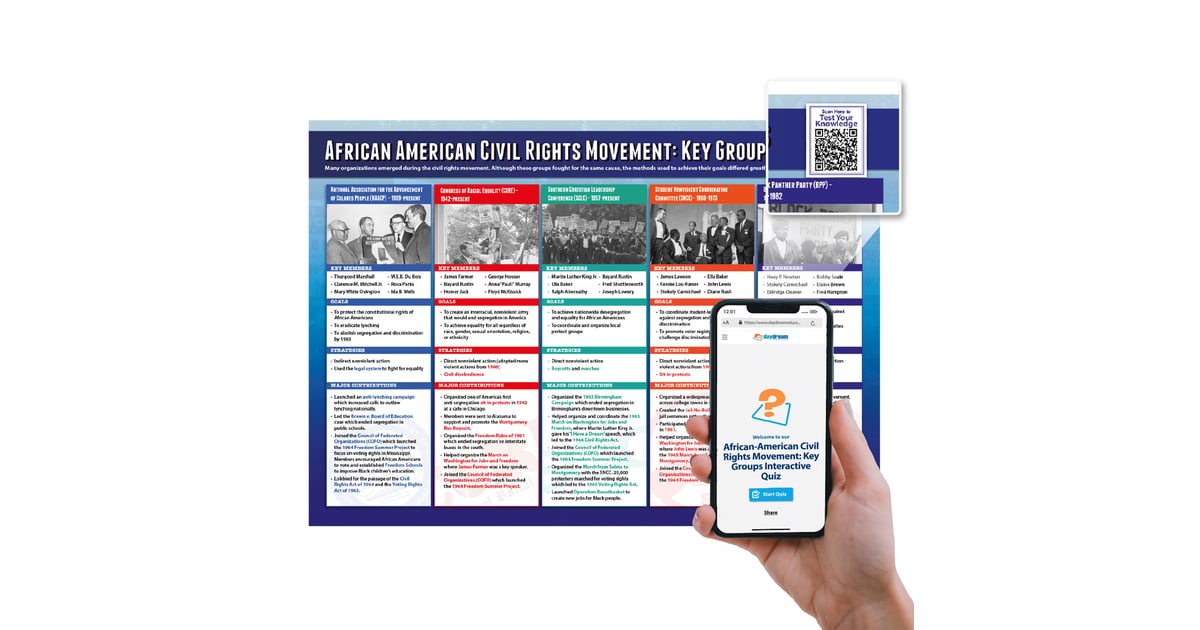 African American Civil Rights: Key Groups Poster - Daydream Education