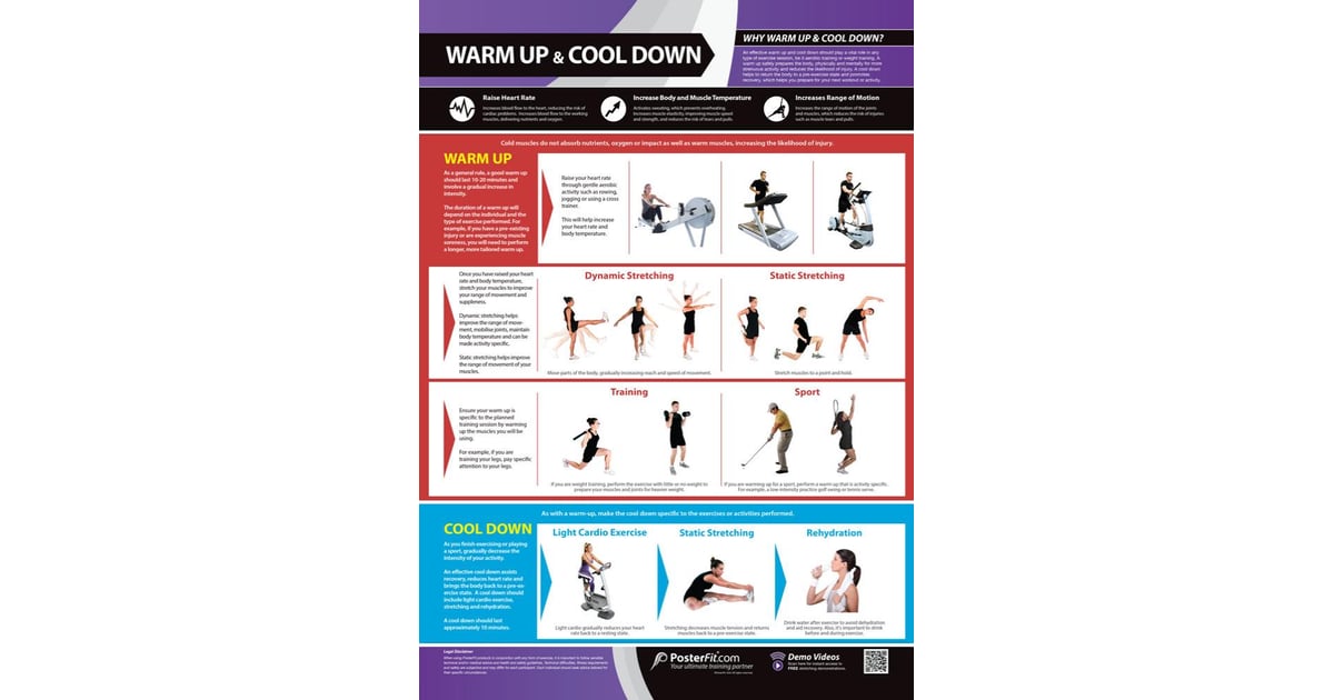 Warm up & Cool Down Poster - Innovative Gym & Fitness Charts