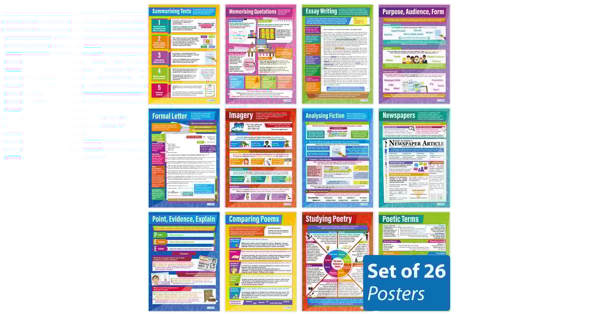 Reading and Writing Posters - Set of 26 - Daydream Education