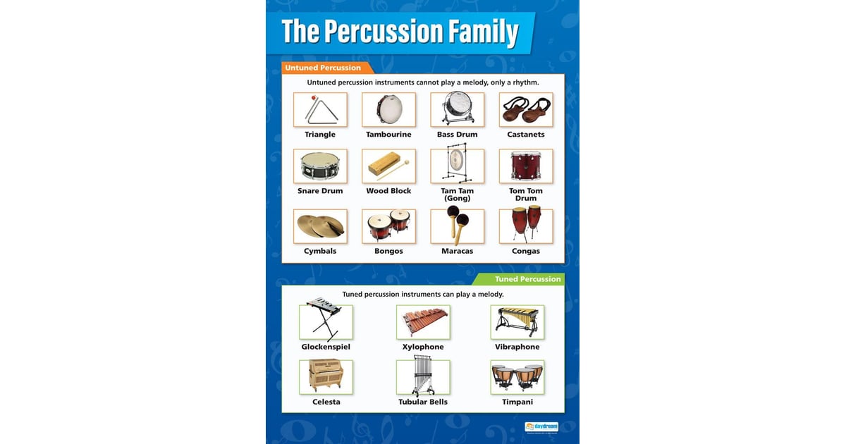 The Percussion Family Poster - Daydream Education