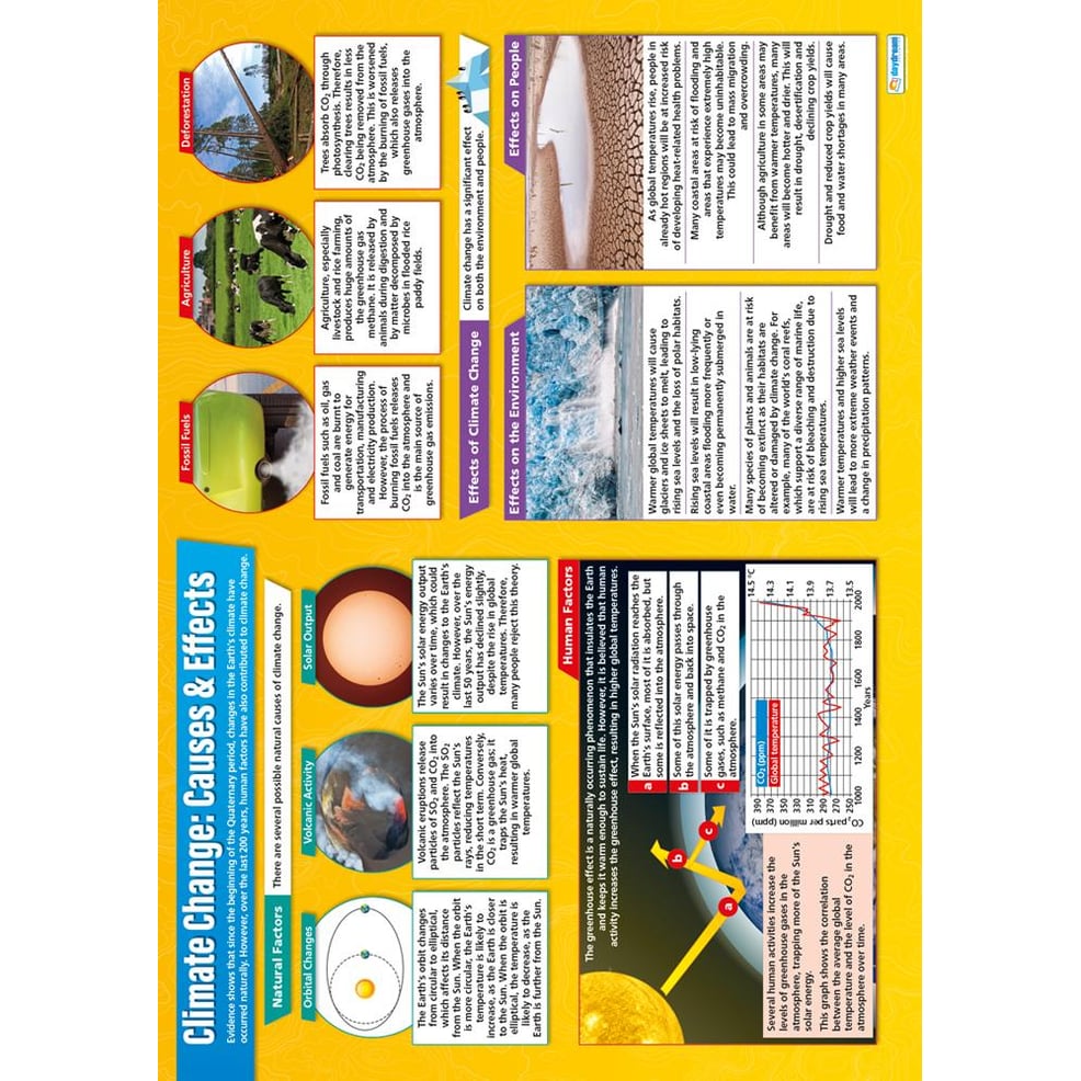 Climate Change: Causes & Effects Poster - Daydream Education
