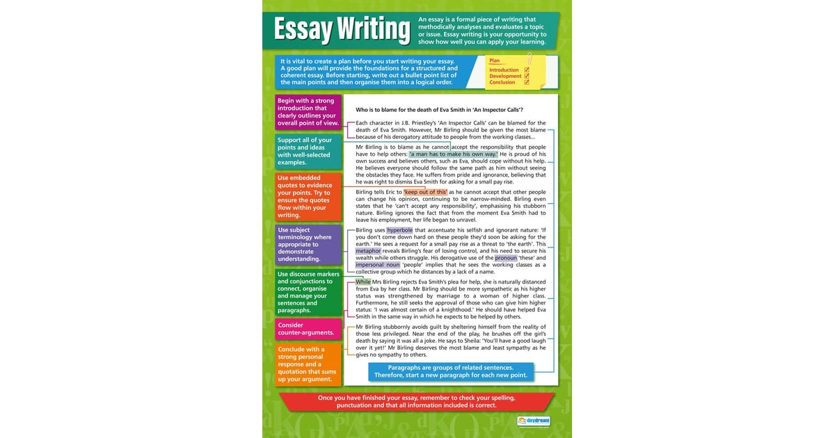 Essay Writing Poster - Daydream Education