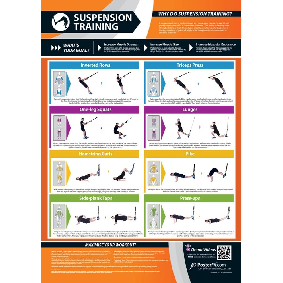 Suspension Training Poster - Innovative Gym & Fitness Charts