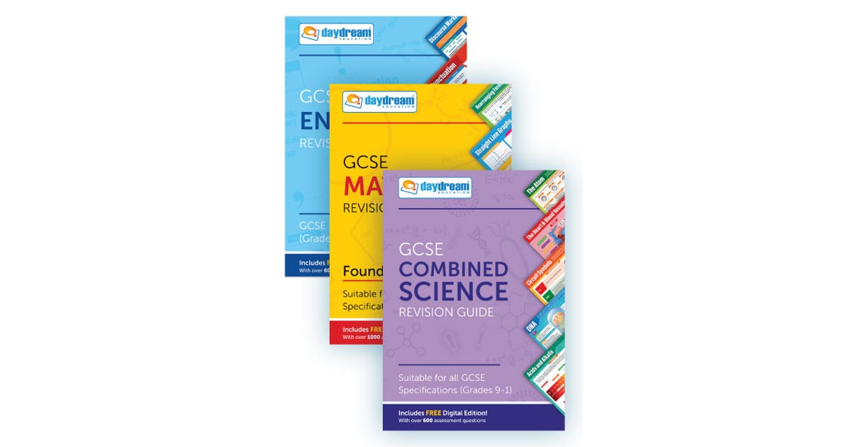 GCSE English, Maths (Foundation) & Science Study Pack - Pocket Poster ...