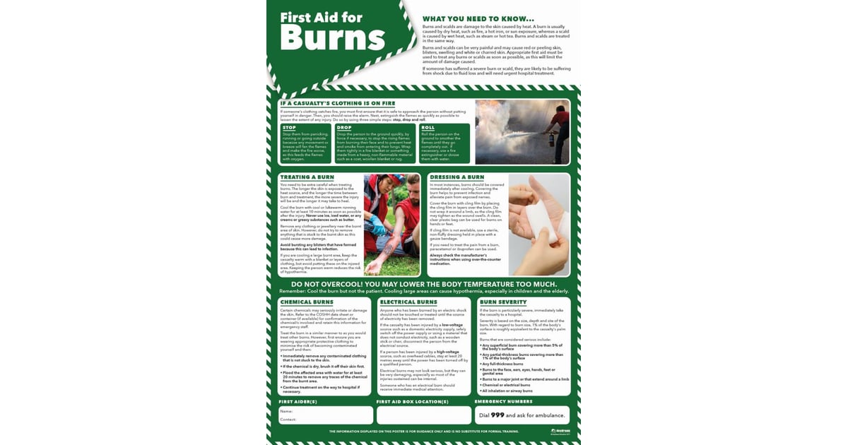 First Aid for Burns poster - Daydream Education