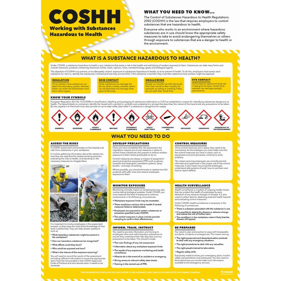 COSHH Working with Substances Poster - Daydream Education