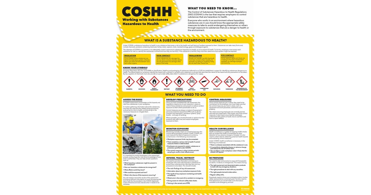 COSHH Working with Substances Poster - Daydream Education