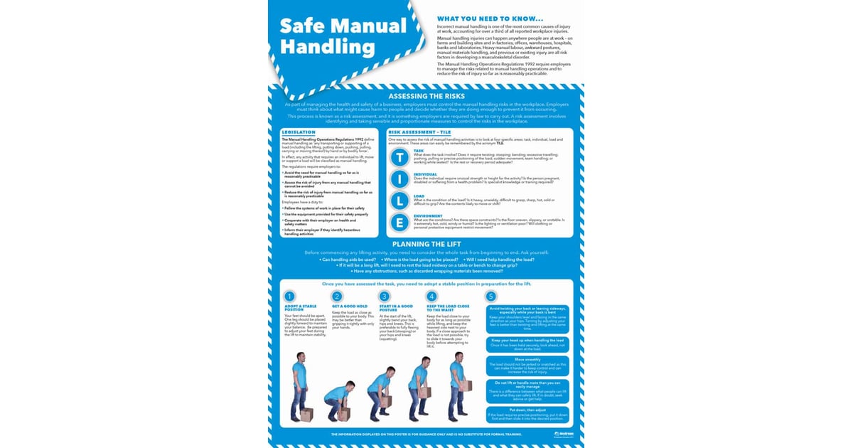 Safe Manual Handling Poster - Daydream Education