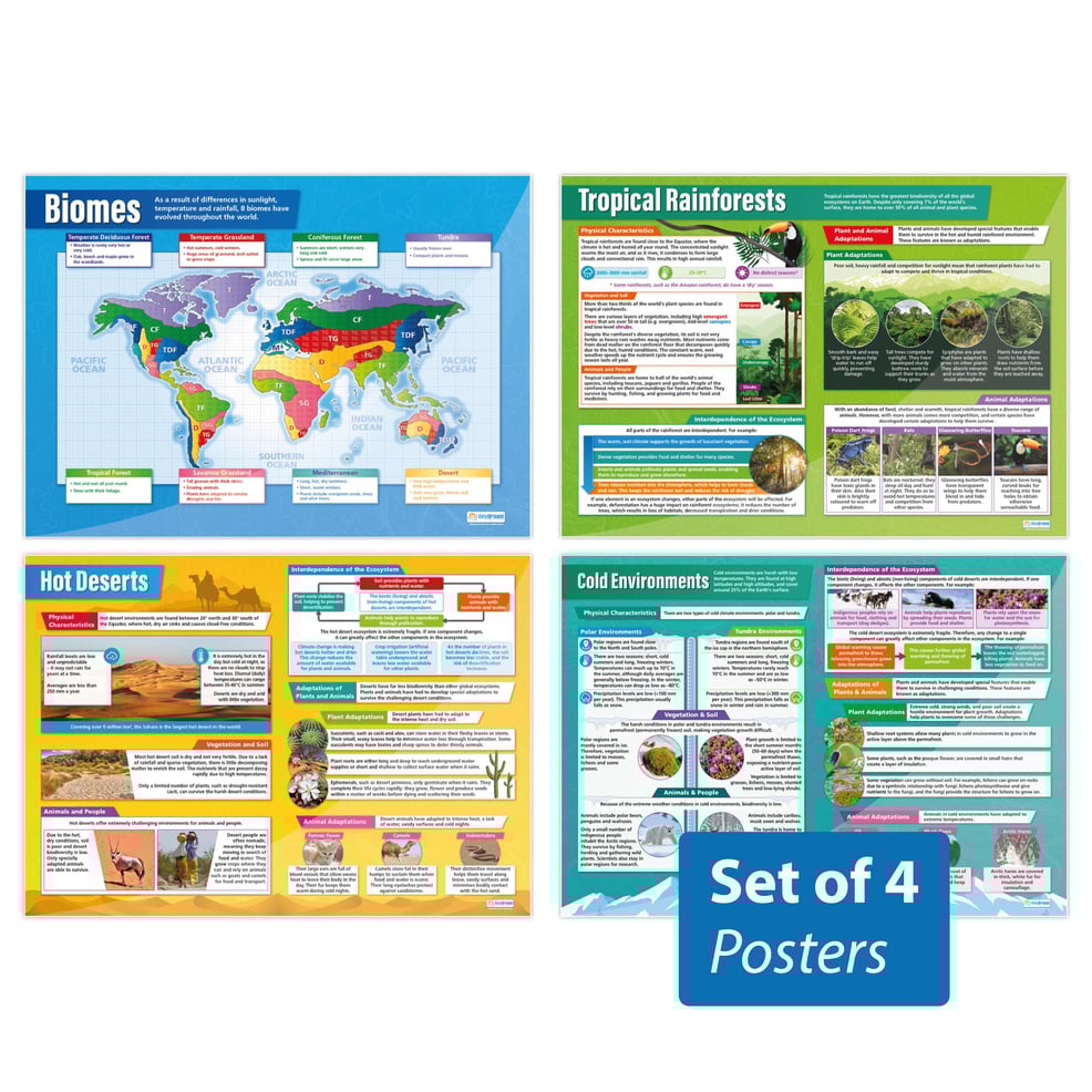 Global Ecosystems Posters - Set of 4 - Daydream Education