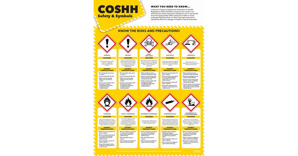 COSHH Safety & Symbols Poster - Daydream Education