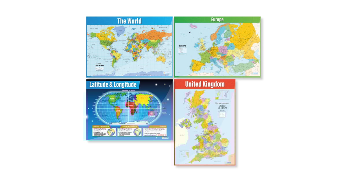 Maps Posters - Set of 4 - Daydream Education