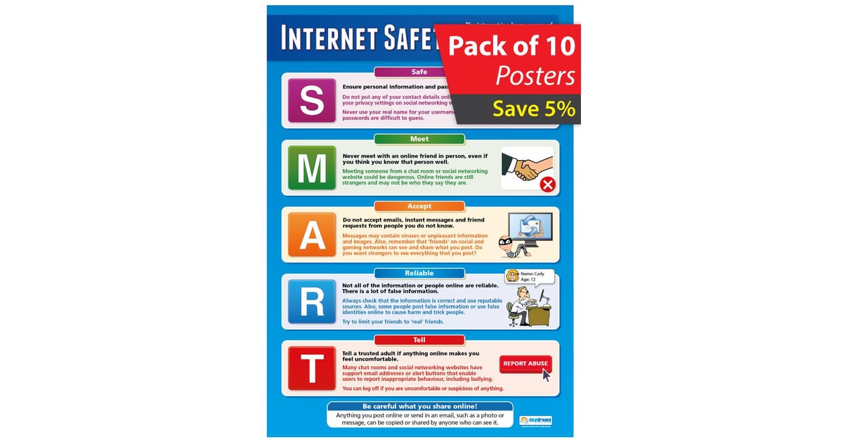 Internet Safety Poster (Secondary) - Pack of 10 - Daydream Education