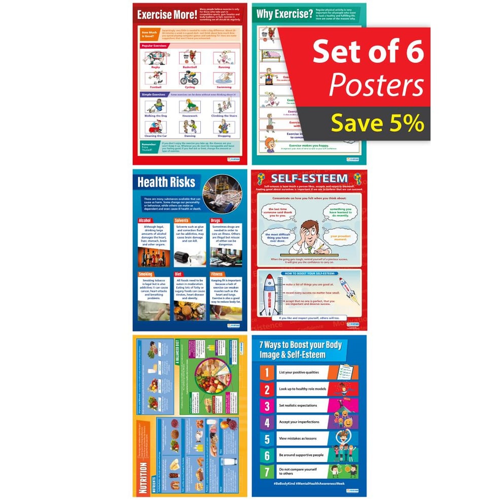 Physical & Mental Health Posters - Set of 6 - Includes Free Body Image ...