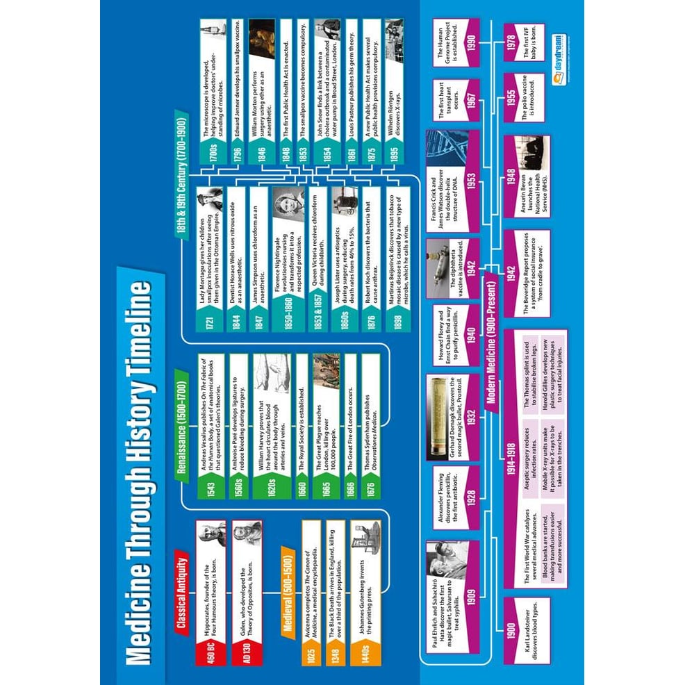 Medicine Through History Timeline Poster - Daydream Education