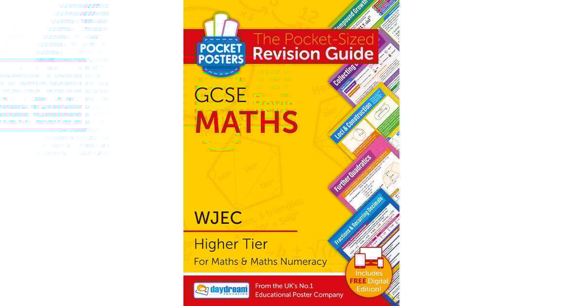 Maths Higher GCSE WJEC Revision Guide - Pocket Poster - Daydream Education