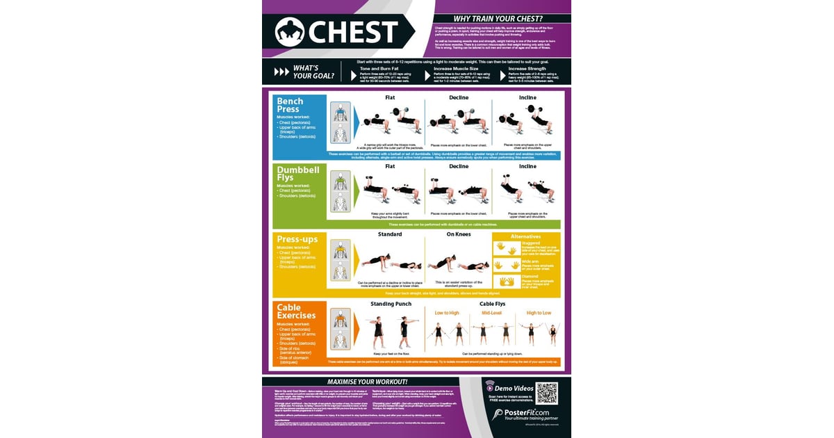 Chest Exercise Poster - Innovative Gym & Fitness Charts