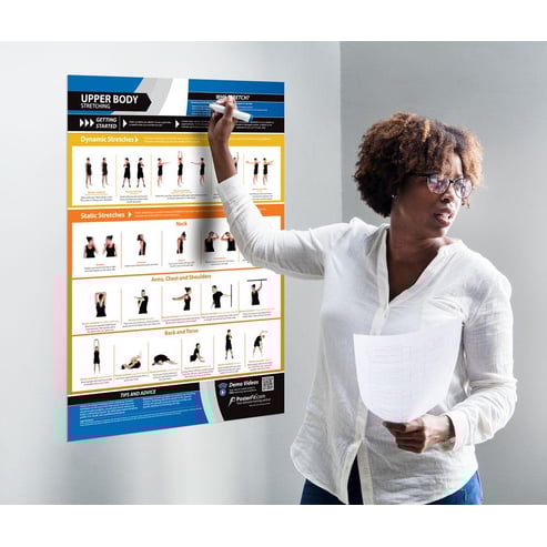 Upper Body Stretching Poster - Innovative Gym & Fitness Charts