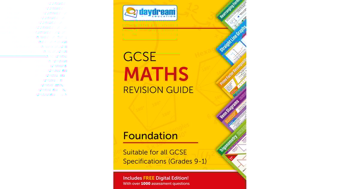 Maths GCSE (Foundation) Revision Guide - Pocket Poster - Daydream Education