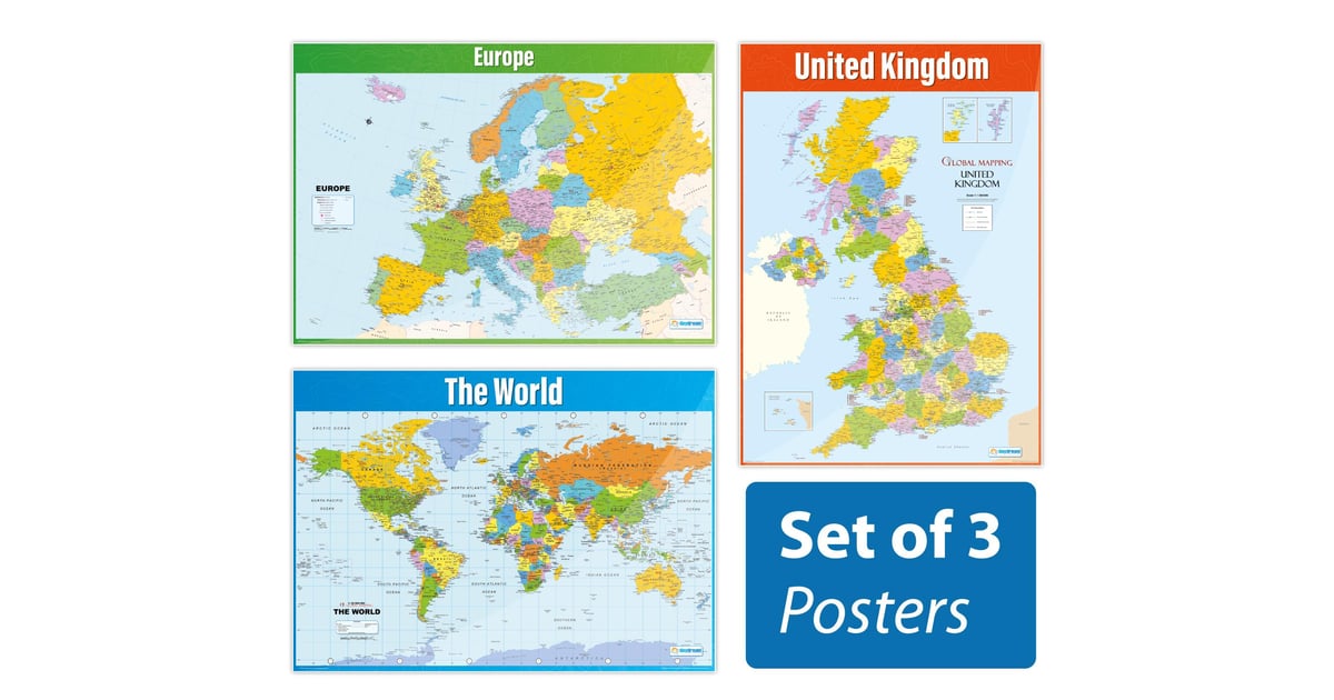 Maps Posters - Set of 3 - Daydream Education
