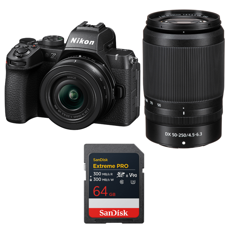 Fotocamera mirrorless Nikon Z50 II + 16-50mm + 50-250mm + 1 SanDisk ...