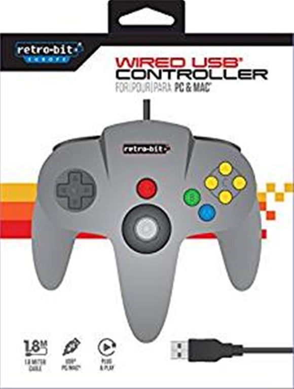 Joystick USB Retro-Bit N64 grigio - Microsoft