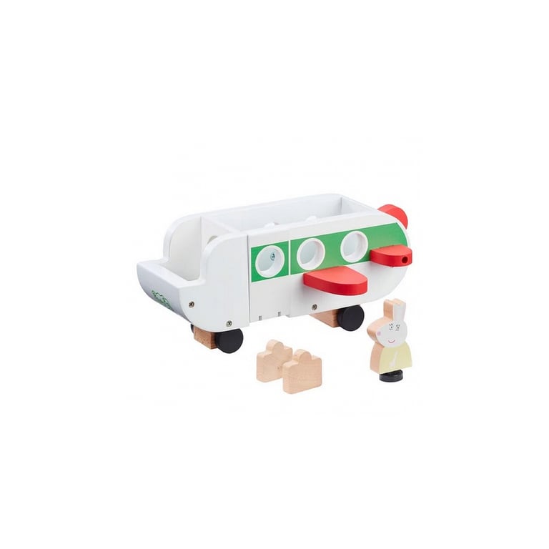 Avión de Madera Peppa Pig con el Personaje de Miss Rabbit - Juguete ...