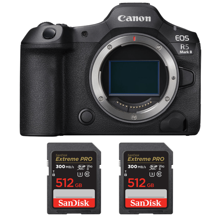 Fotocamera mirrorless Canon EOS R5 Mark II + 2 SanDisk 512GB Extreme ...