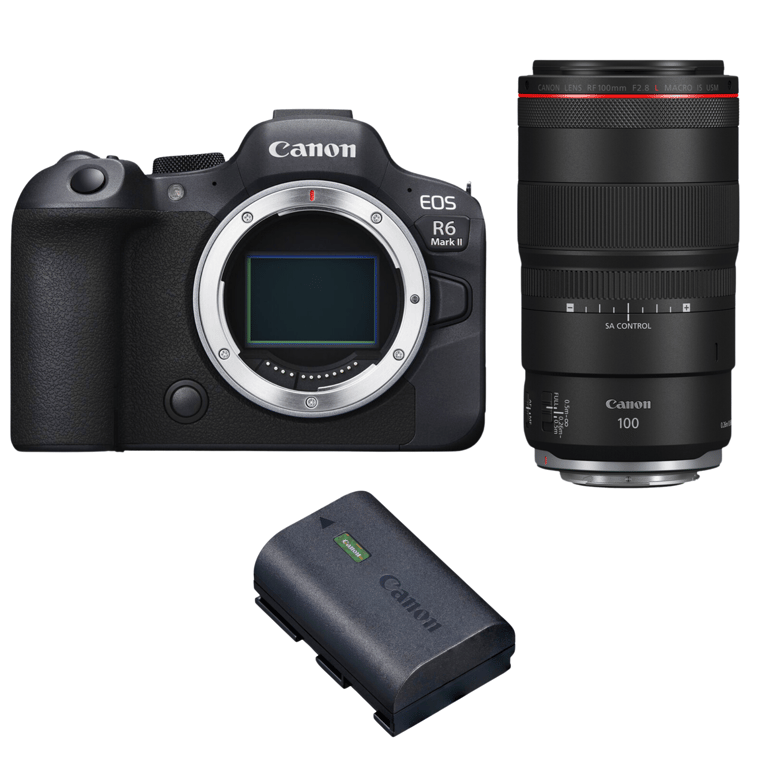 Appareil photo hybride Canon EOS R6 Mark II + RF 100mm f/2.8 L Macro IS ...