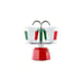 Cafetière Bialetti Mini Italia 90 ml Rouge avec 2 Tasses - Bialetti