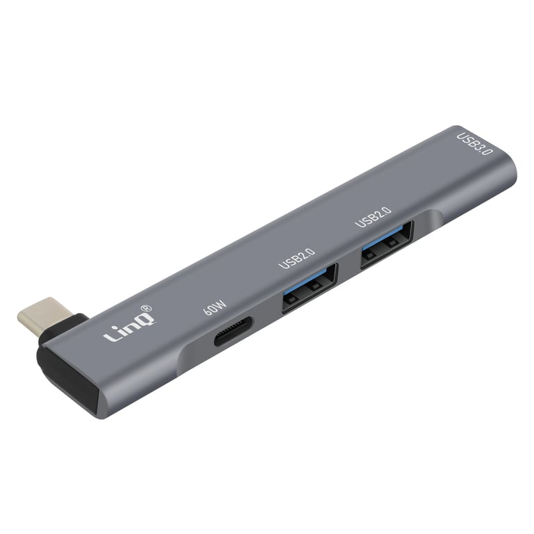 Hub 4 en 1 USB C avec Charge USB C 60W et 3 Ports USB 3.0 et 2.0 Argent ...