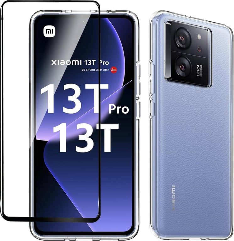 Xiaomi 13T / 13T Pro 5G tpu shell y vidrio negro completo - Xeptio