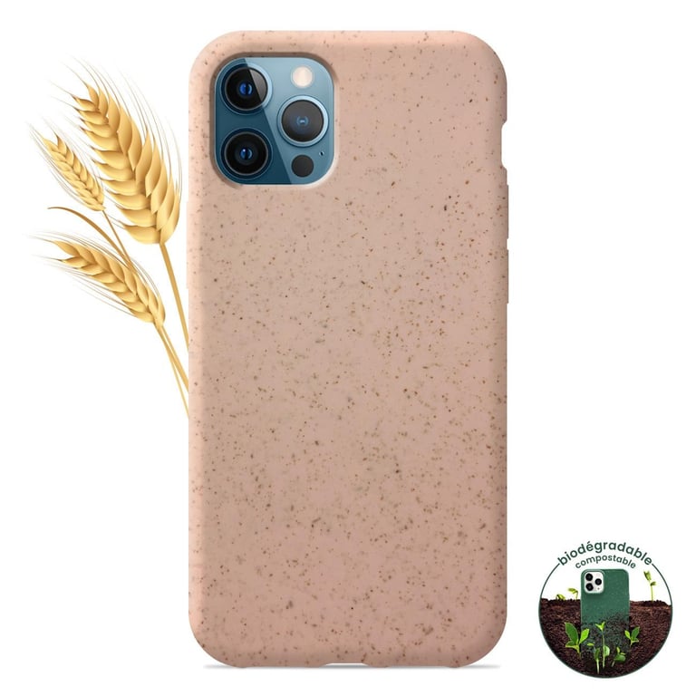 Coque silicone unie Biodégradable Rose compatible Apple iPhone 12 Pro ...