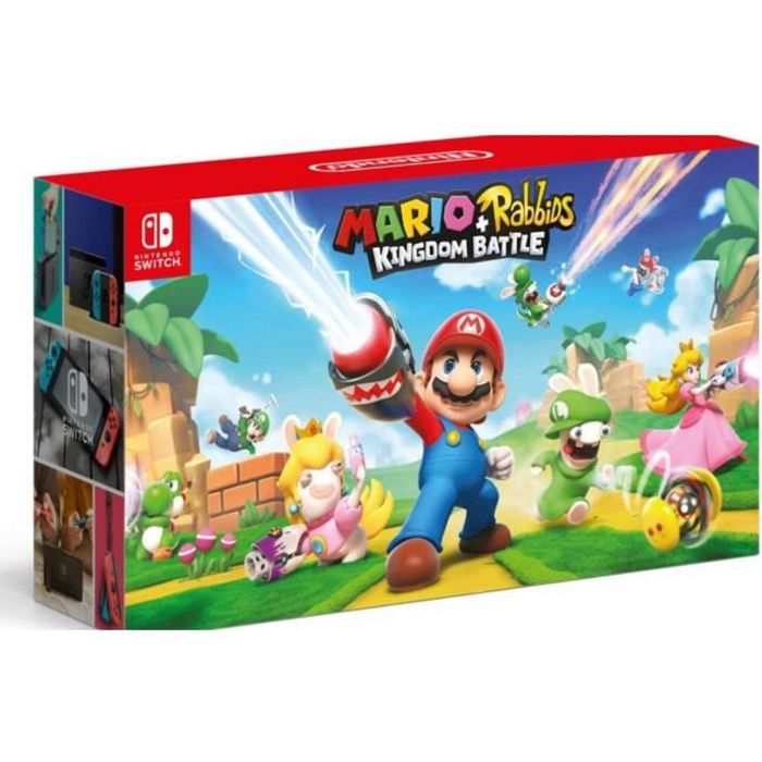 Switch Neon 64 GB + Mario y los conejos cretinos, rojo, azul - Nintendo