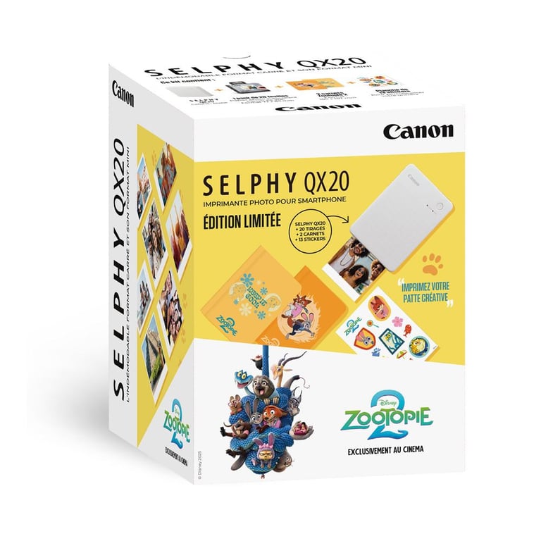 Imprimante photo portable Canon SELPHY QX20 Édition Zootopie 2 Wi?Fi ...