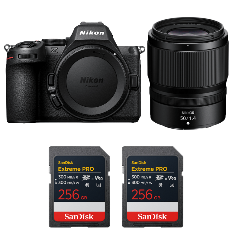 Appareil photo hybride Nikon Z5 II + 50mm f/1.4 + 2 SanDisk 256GB ...