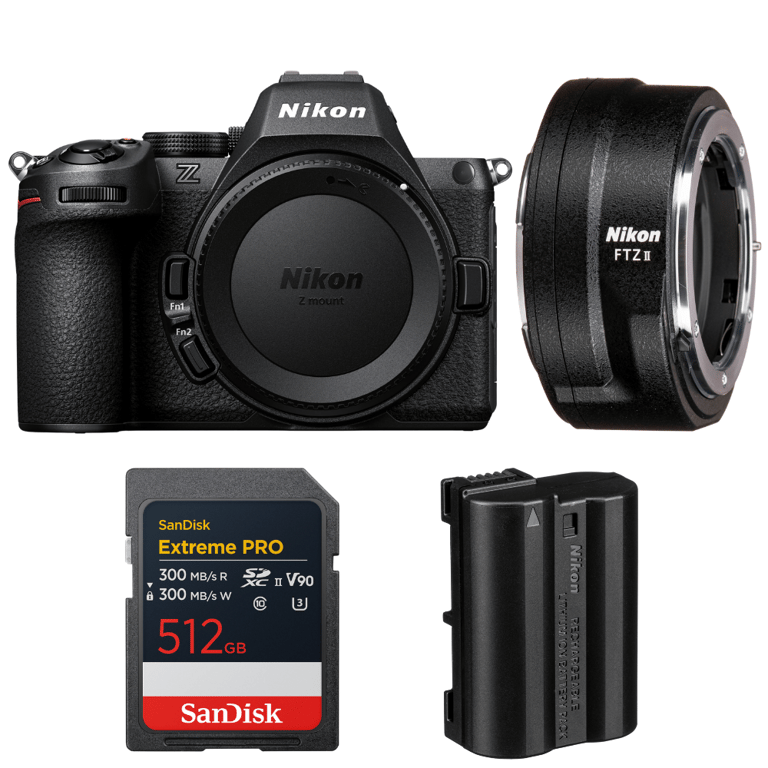 Fotocamera mirrorless Nikon Z5 II + FTZ II + 1 SanDisk 512GB Extreme ...