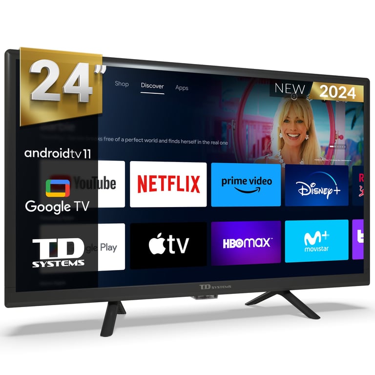 Smart TV 24 pouces HD Hey Google Official Assistant avec contrôle vocal ...