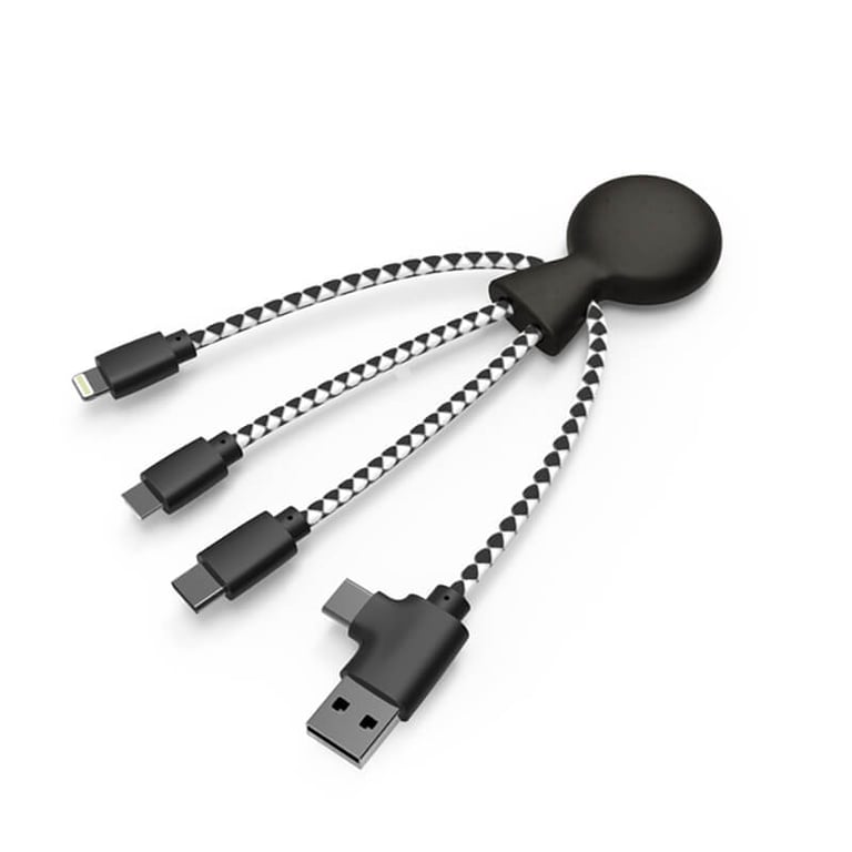 Cable multiconector USB ecológico Mr Bio Negro - Xoopar
