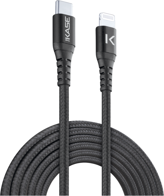 Câble USB-C vers Lightning certifié MFi Apple métallisé tressé Charge/sync (2M), Noir