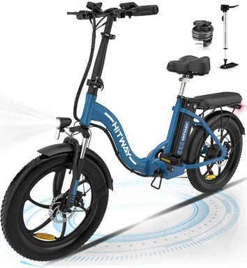 HITWAY bici elettrica pieghevole - 20 pollici Fat Tire Ebikes - 250 W - SHIMANO 7 Speed - 36V/11 ...